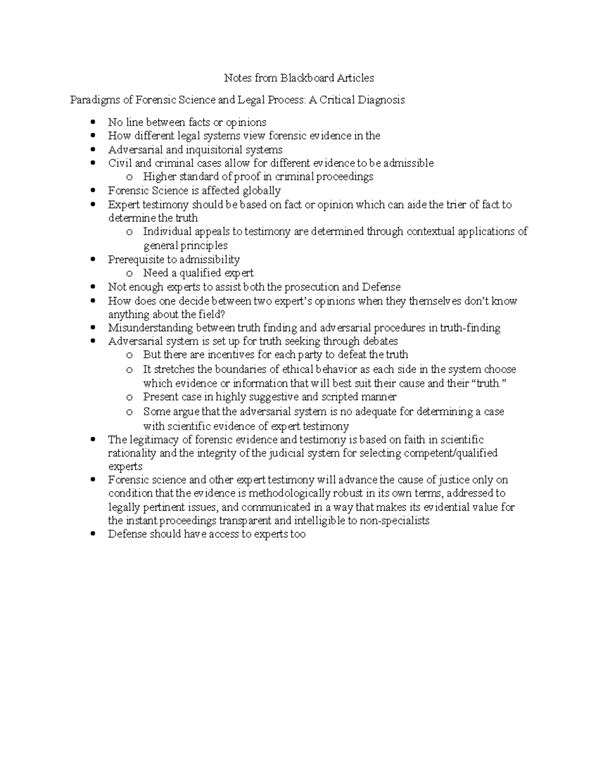 Paradigms of forensic science and legal process: a critical diagnosis ...