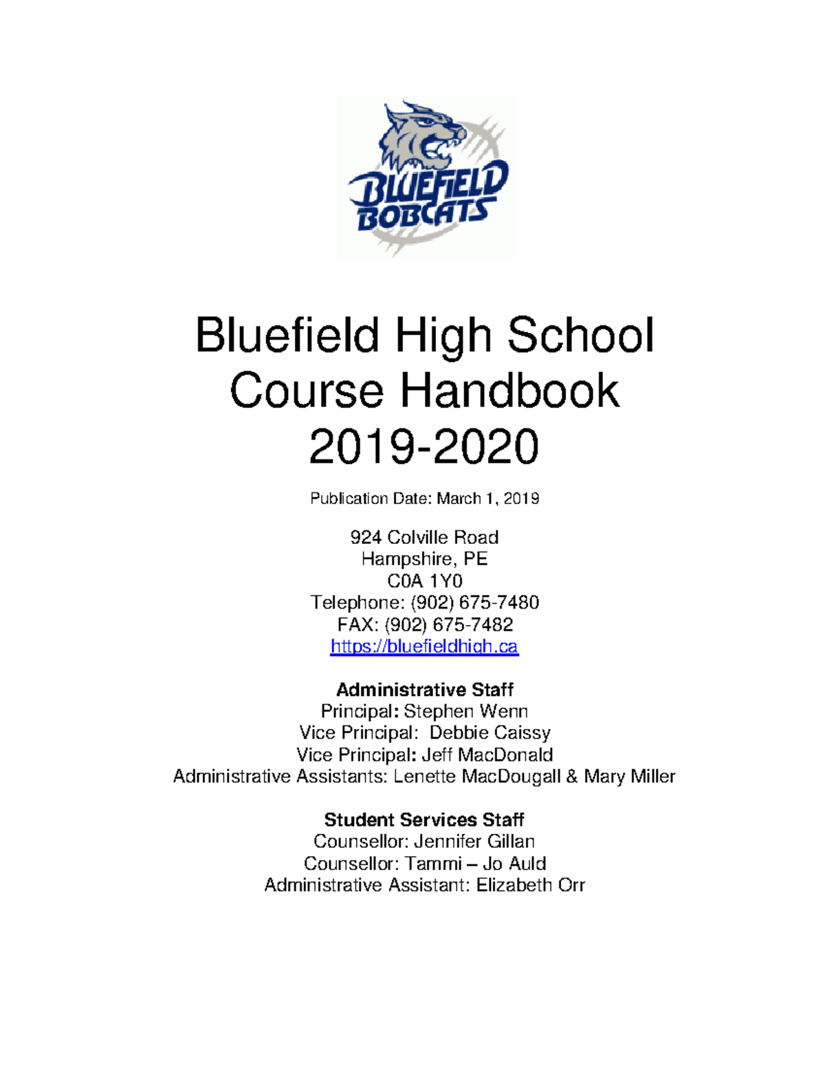 2019 2020 BLUE course handbook v1 - Bluefield High School Course ...