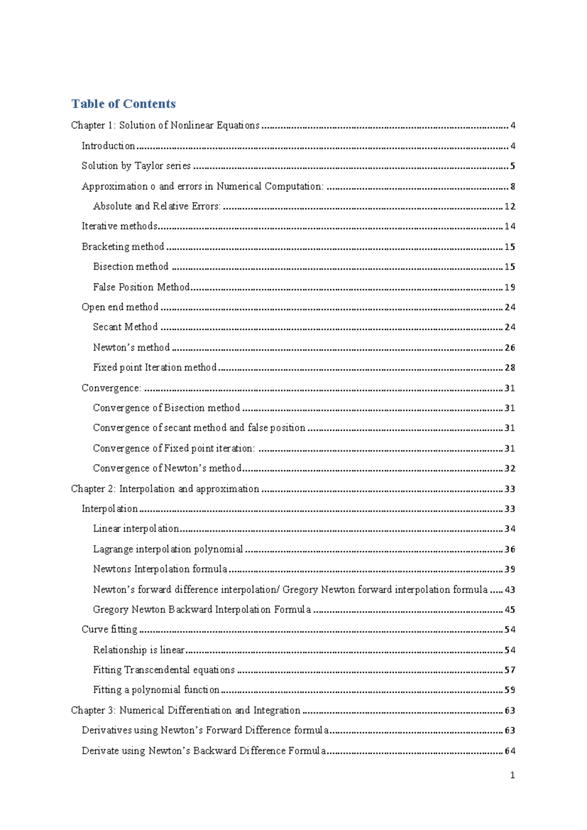 Numerical-Method-4th-Semester-Study-Notes-Nepal - Table of Contents ...