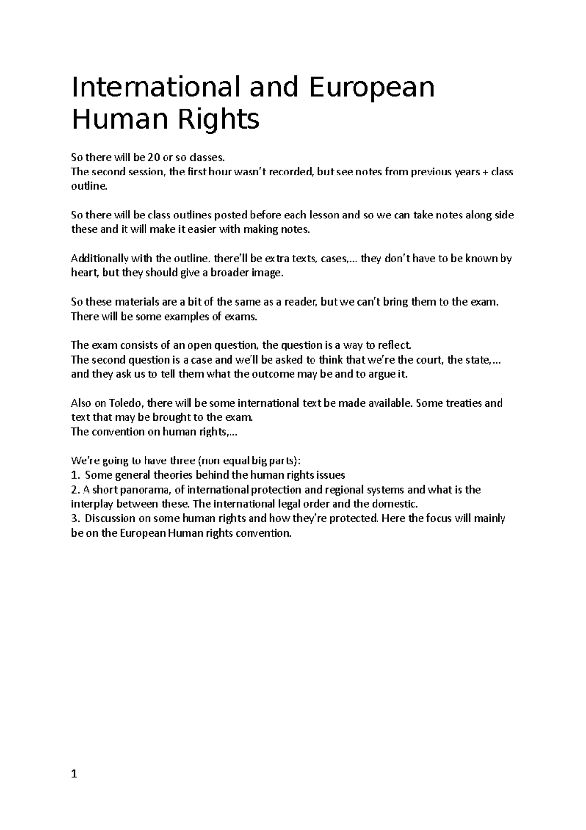 International and European Human Rights - International and European ...