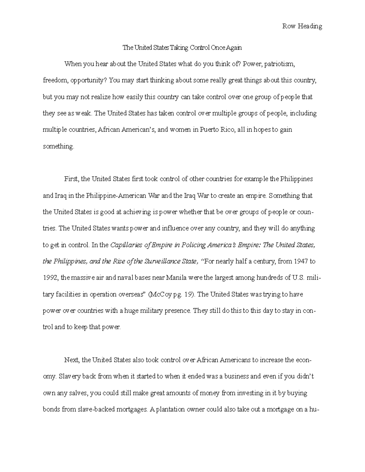 AMS 332 Unit 1 Paper - Example essay for ams 332 - The United States ...