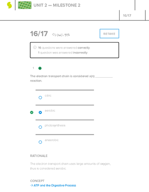 Sophia Intro to Nutrition Final Milestone - 1 CONCEPT → ATP and the ...