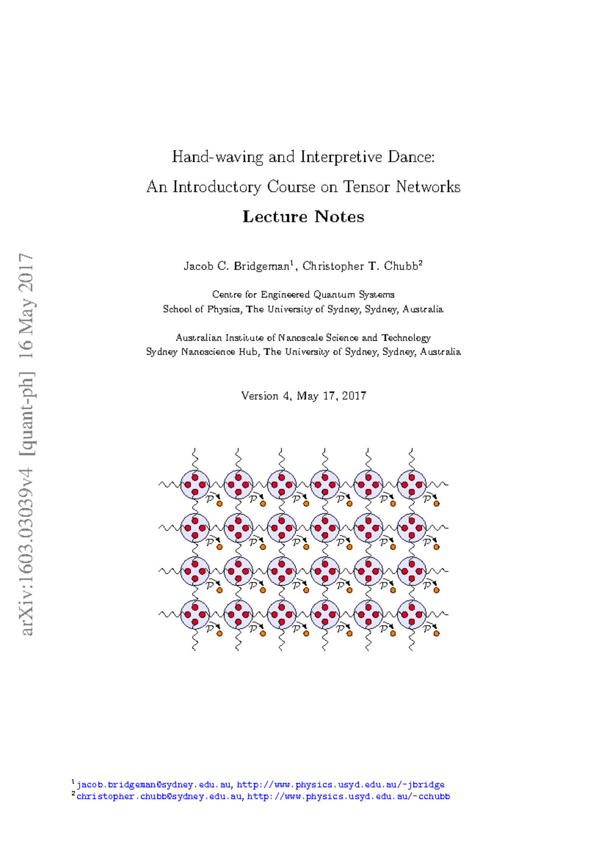 Intro Course Tensor Networks - Hand-waving and Interpretive Dance: An ...