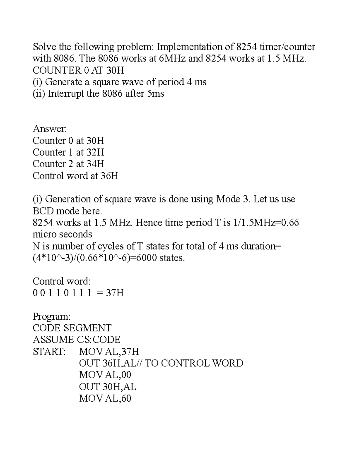 25-8253 Counter Timer-numericals 8253/54 Timer Description and ...