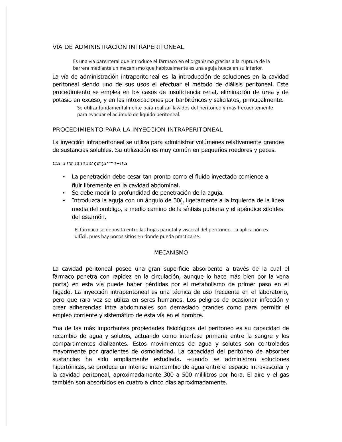 Pdf via de administracion intraperitoneal - Es una vía parenteral que ...