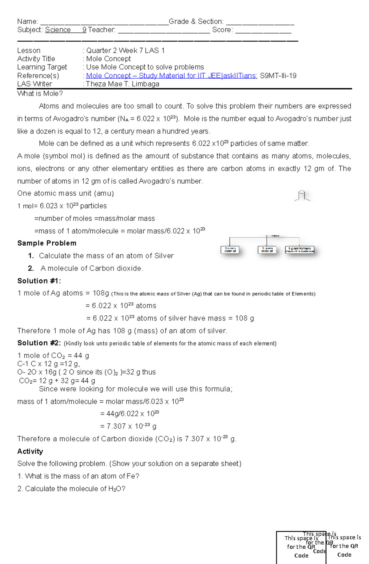 Science 9 Q2 Week7 LAS1 - Name: ________________________________Grade & Section: - Studocu