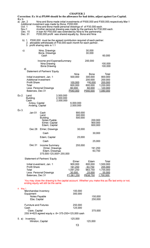ParCor Solution - CHAPTER 7 Exercise 1 a) Aug. 1 Authorized to issue 50,000 8% preference shares ...