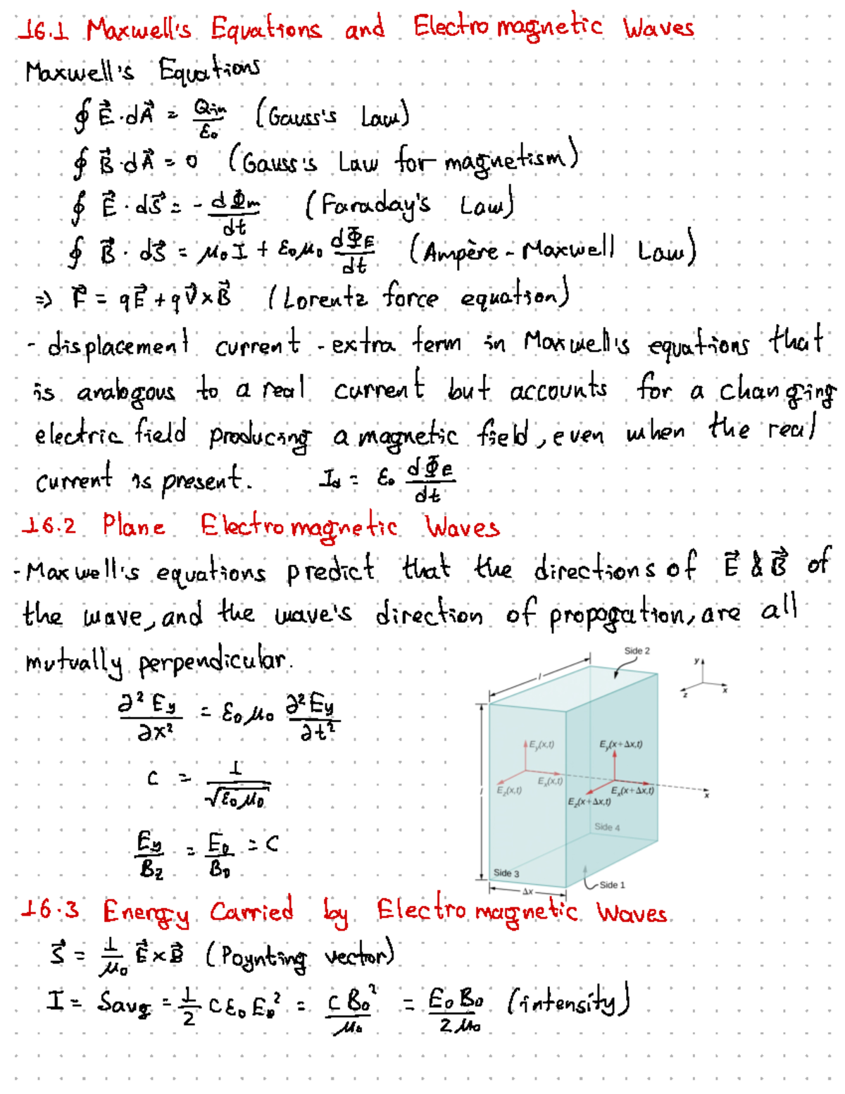 Reading Note 10TH - Maxwell's Equations - 16 Maxwell 's Equations and ...
