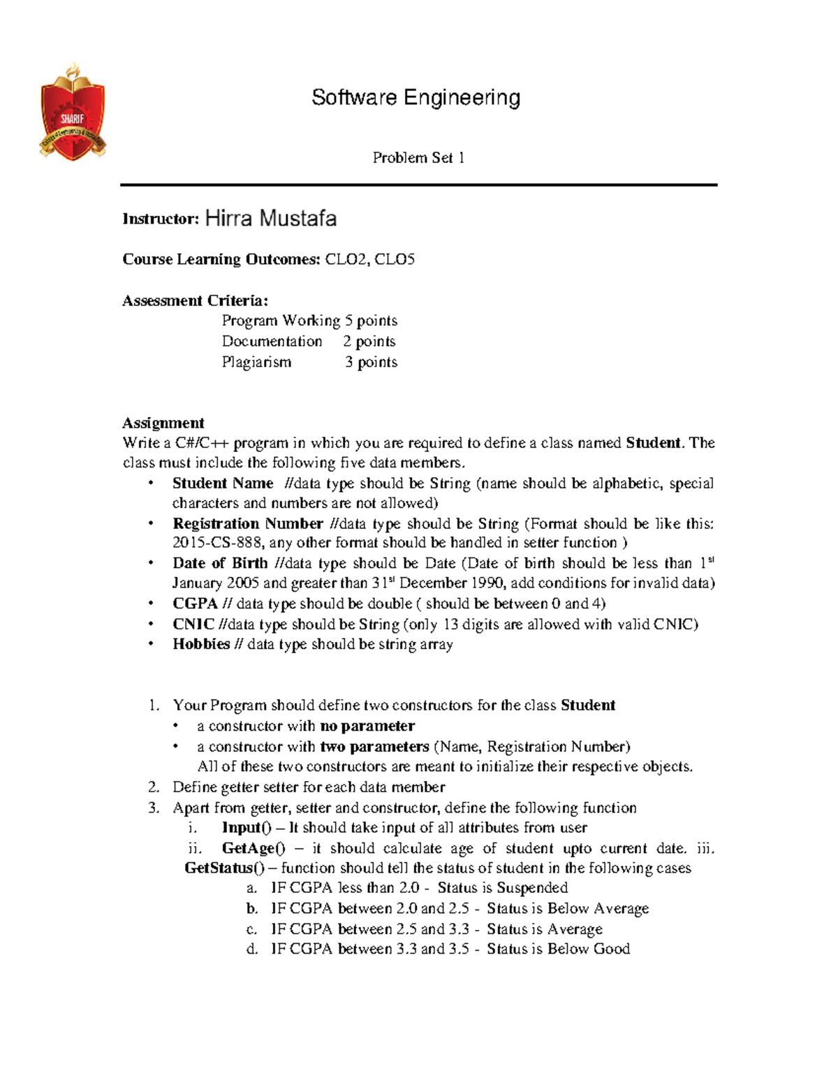 SE lab1 - I am student of Computer Science - Introduction to Software Engineering Fall 2019 ...