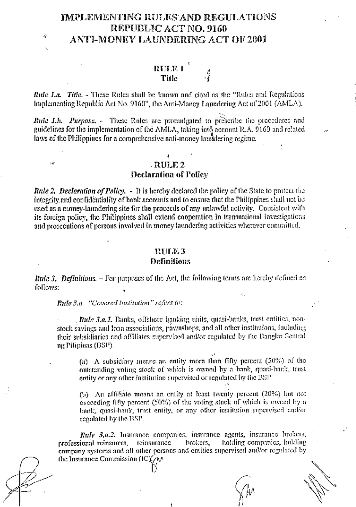 Ra9160 Implementing Rules and Regulations - Accountancy - Studocu