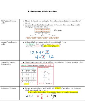 Division of Whole Numbers - Studocu