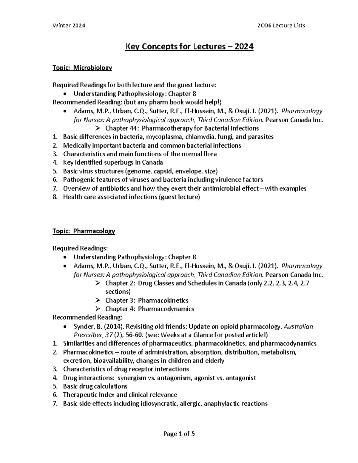 Key Concepts Updated - bio - Key Concepts for Lectures – 2024 Topic ...