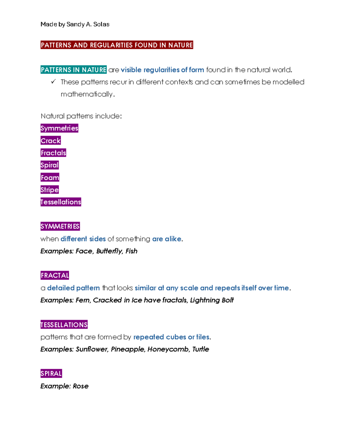 MMW - Prelim Reviewer - PATTERNS AND REGULARITIES FOUND IN NATURE ...