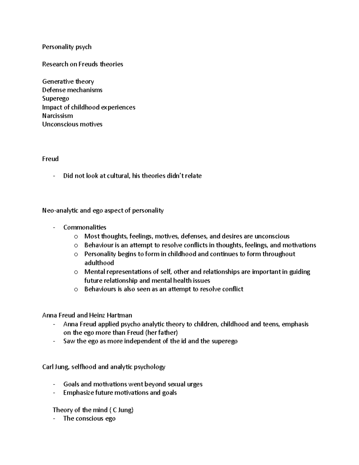 Personality Psych Chapter 3 Cont. Notes - Personality psych Research on ...