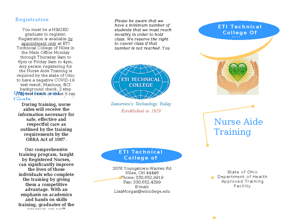 STNA Brochure - This will give you info on stna - State of Ohio ...