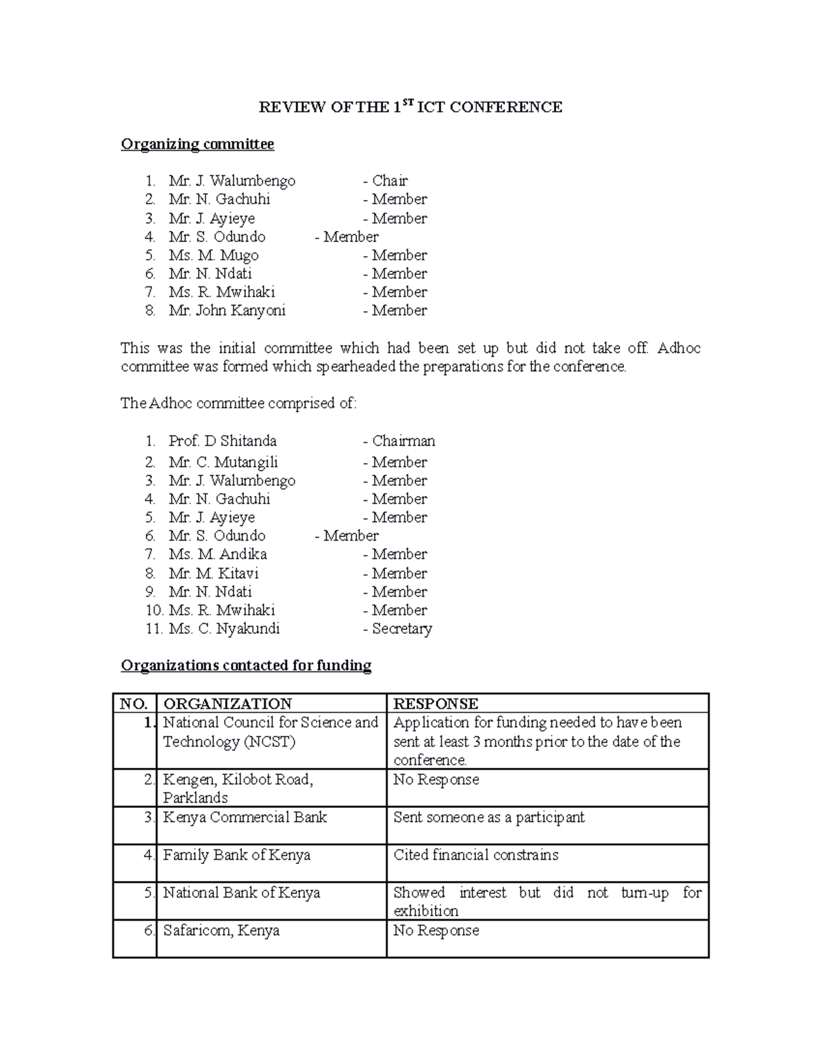 1ST MMU ICT Conference - REVIEW OF THE 1ST ICT CONFERENCE Organizing ...