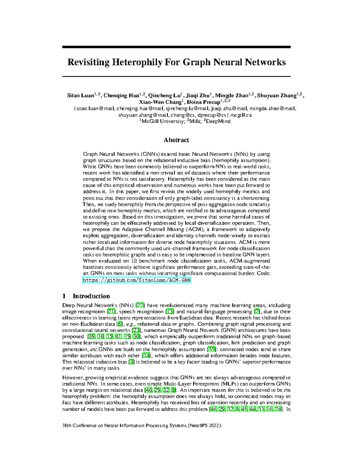 2497 revisiting heterophily for gra - Revisiting Heterophily For Graph Neural Networks Sitao ...