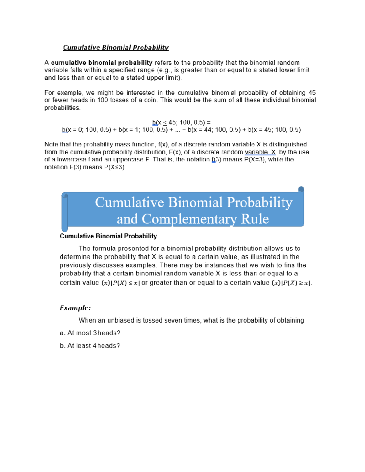 Lesson 8 - cummulative-probability-and-complementary-rule - Cumulative ...