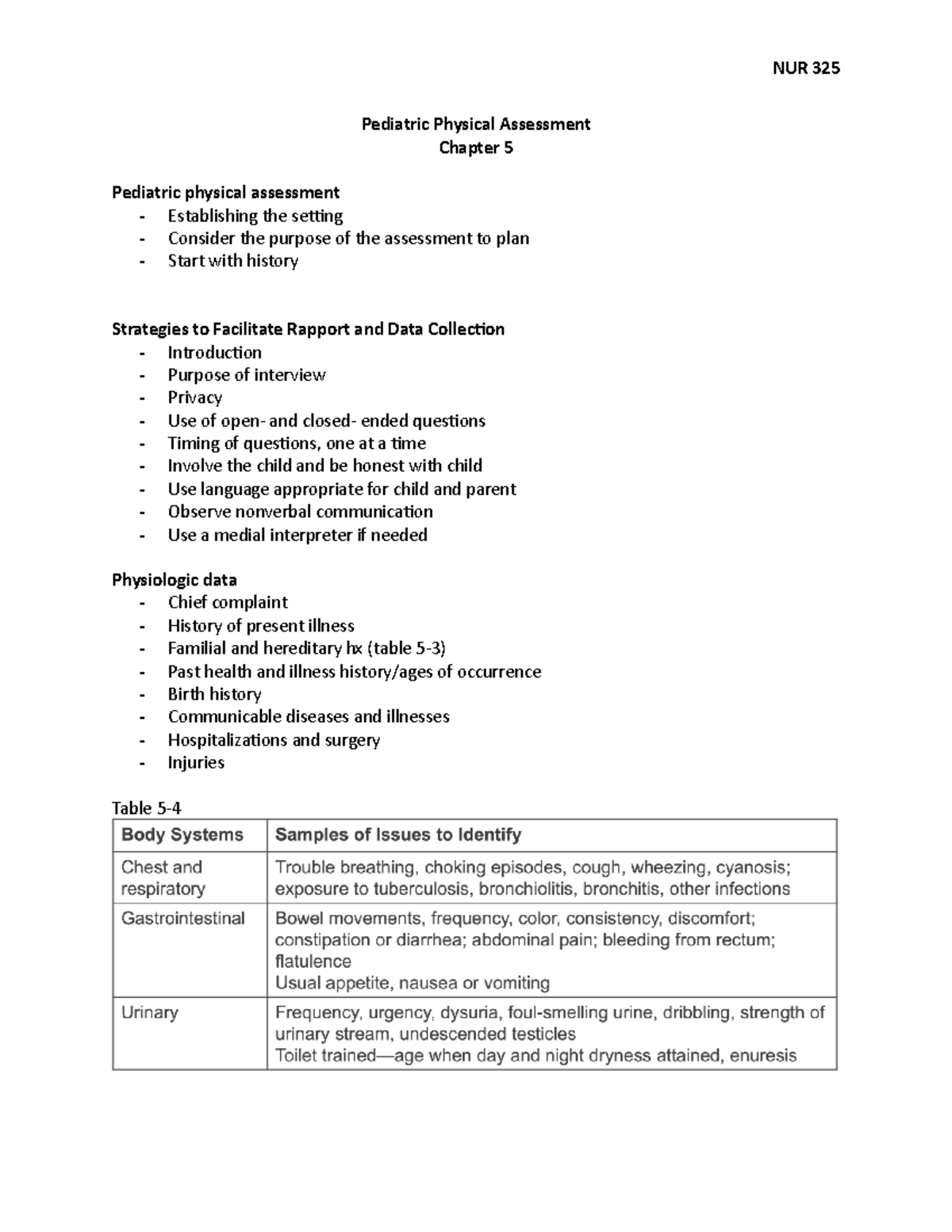 Pediatric Physical Assessment - Pediatric Physical Assessment Chapter 5 ...