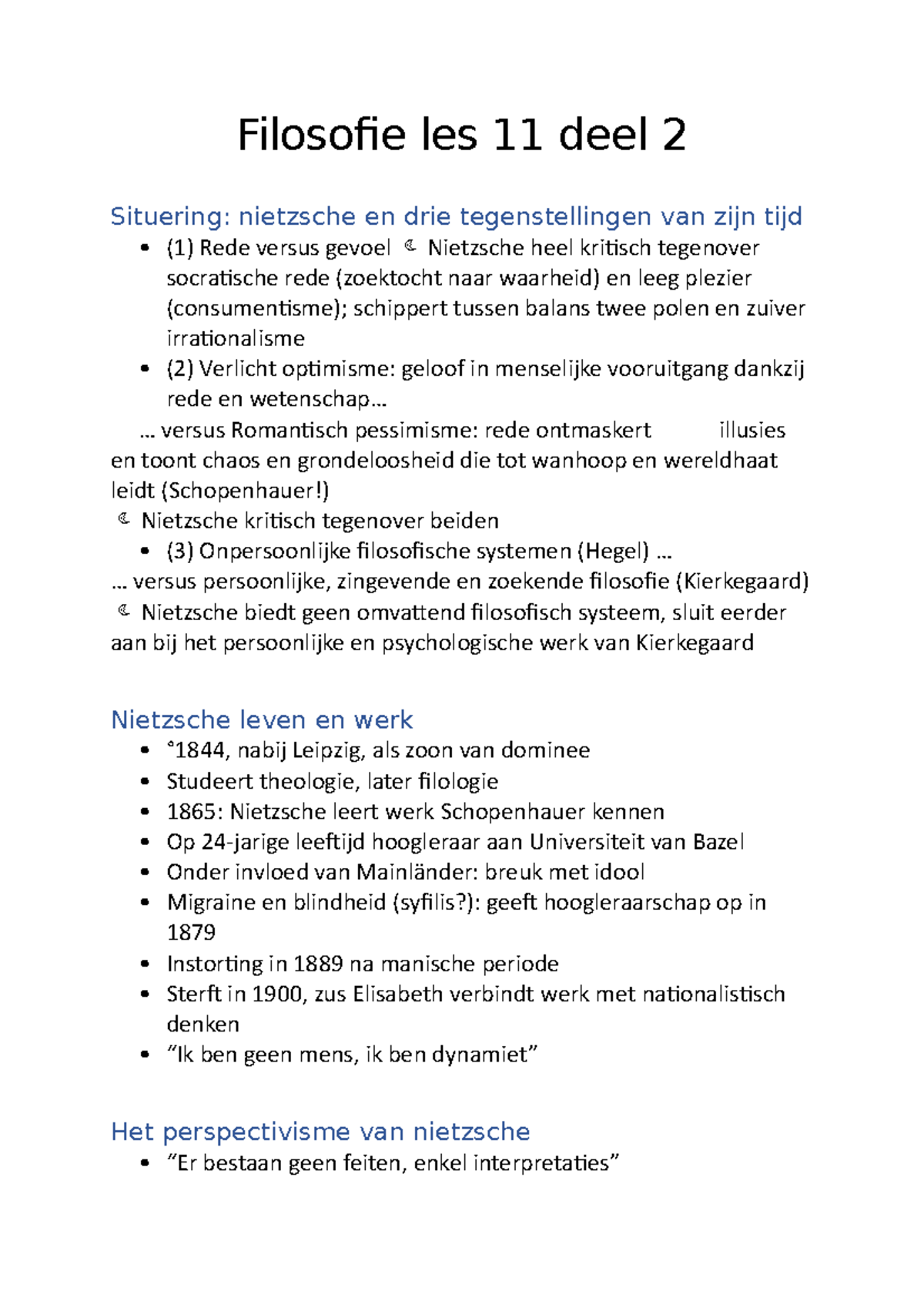 Filosofie les 11 deel 2 - Samenvatting - Filosofie les 11 deel 2 ...
