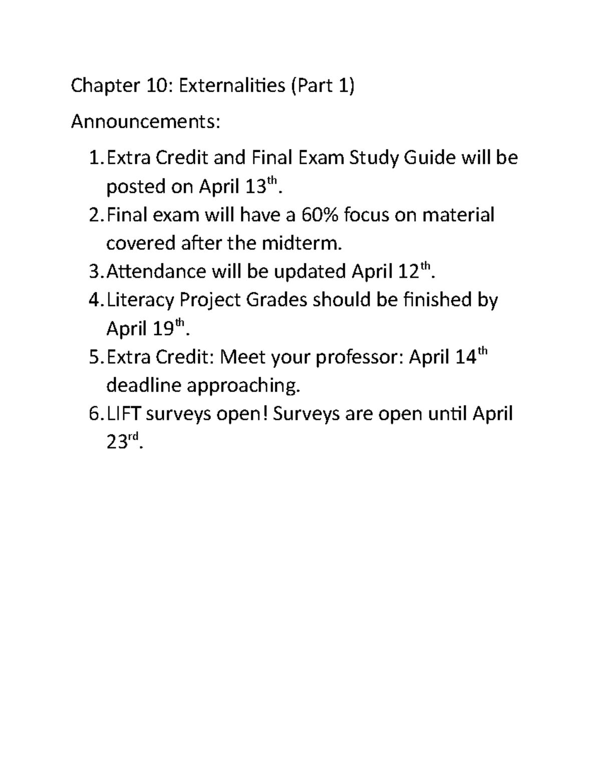 Chapter 10 Notes Part 1 (Student Version) - Chapter 10: Externalities ...