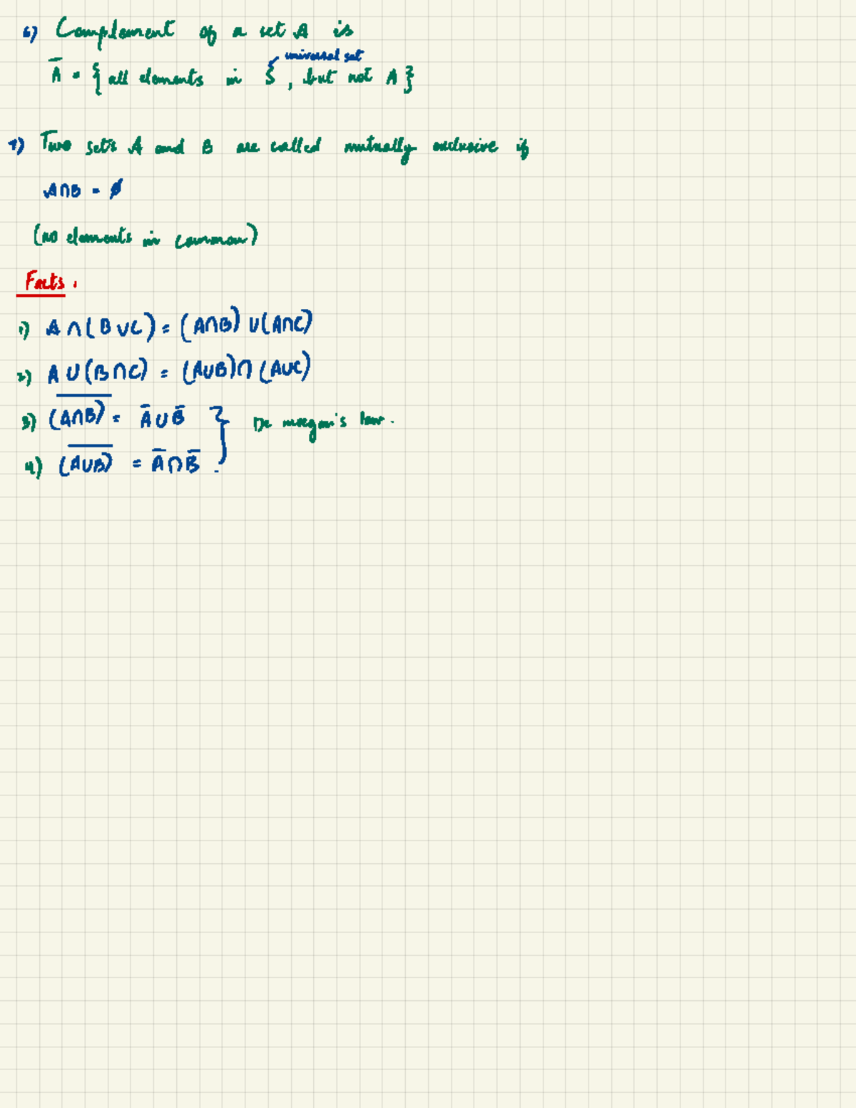 Complement of a set - MATH 3305 - 4) (AUB) ANB 6) Complement of a set A ...