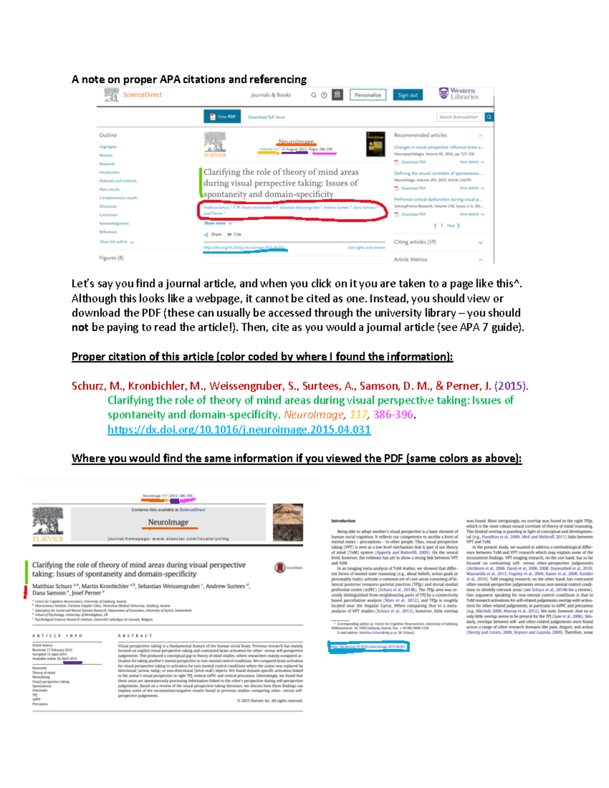 APA Referencing - A note on proper APA citations and referencing Let’s ...