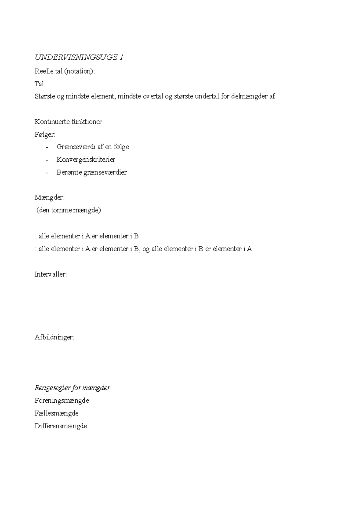 Matematisk Analyse og Statisk Optimering, forelæsninger ...