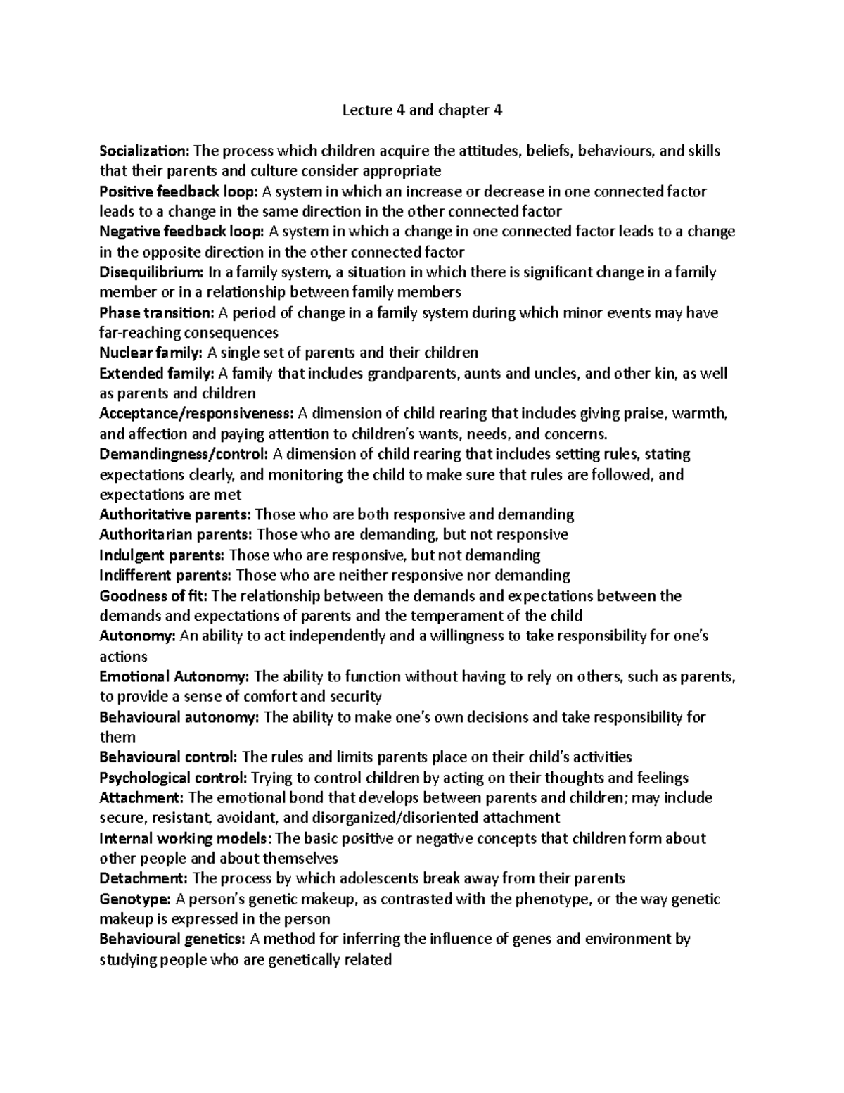 Lecture 4 and chapter 4 - Lecture 4 and chapter 4 Socialization: The ...