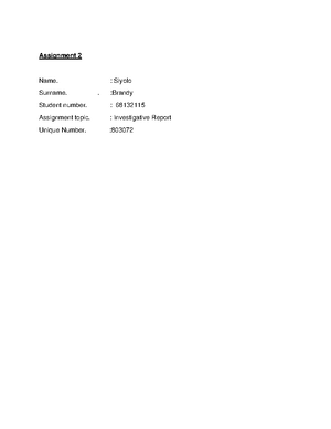 ENN1504 Assignment 2 44355653 - QUESTION 1: INVESTIGATIVE REPORT Table ...