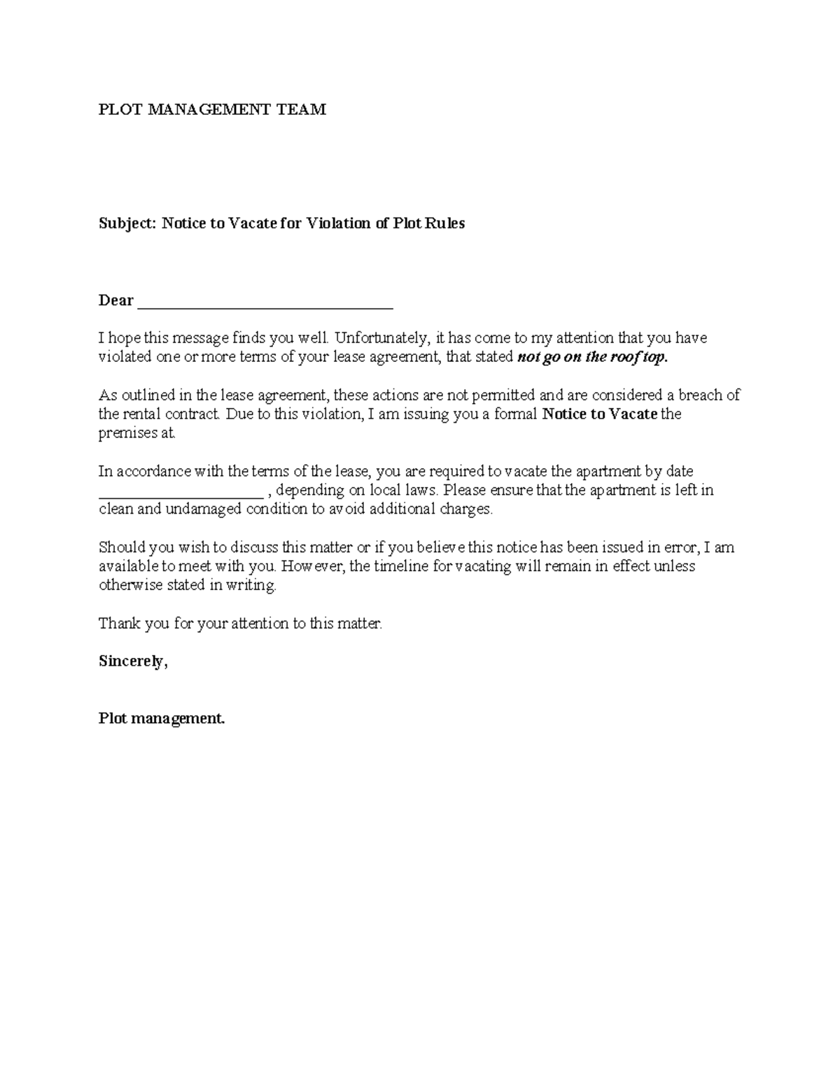 PLOT Management TEAM - ONE CAN FIND ALL THE NEEDED DOCUMENTS - PLOT ...