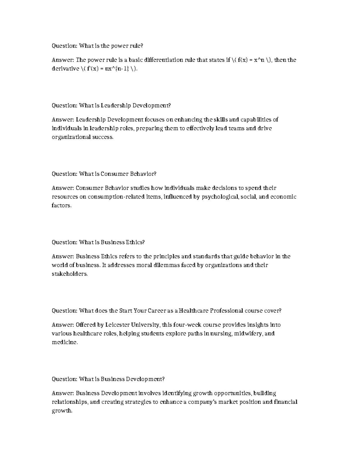 Sask - Introductory Psychology (Psy100H1) - Edit - Question: What is ...