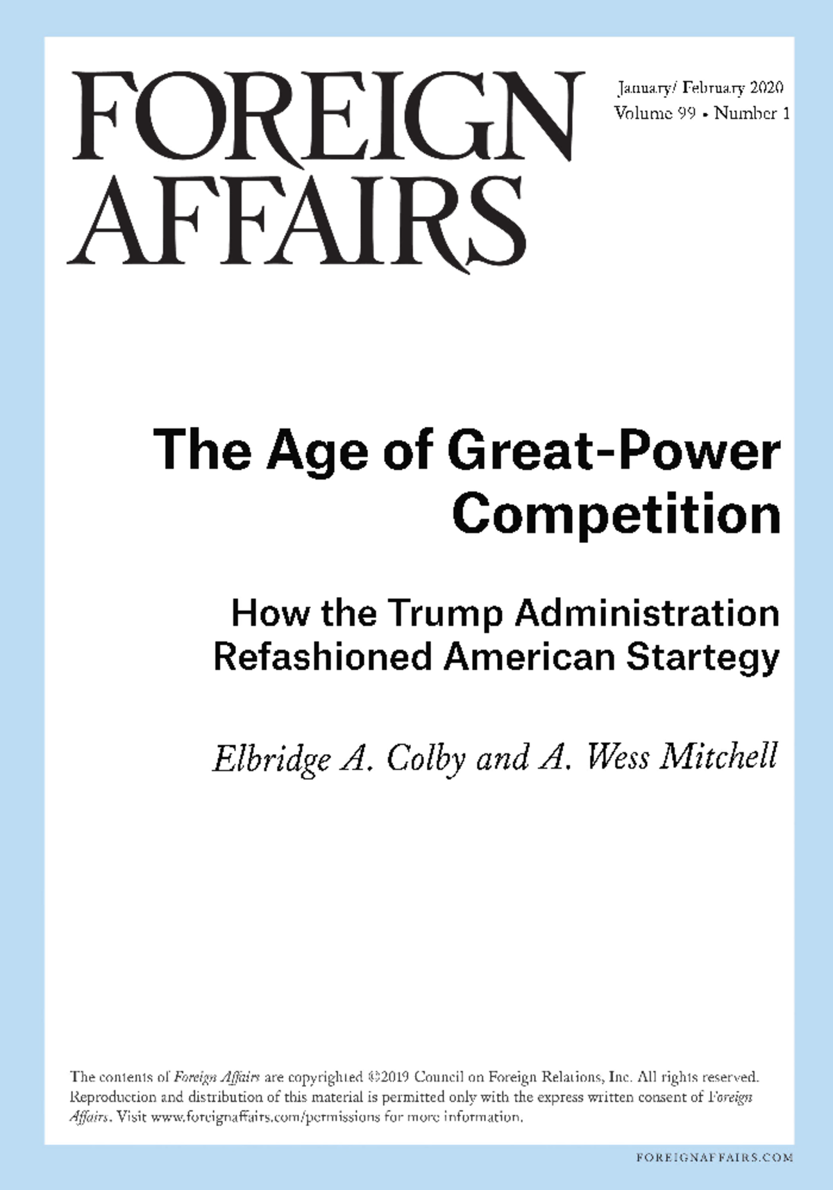 USA 1 - Colby and Mitchell 2020 - ELBRIDGE A. COLBY is a Principal at ...