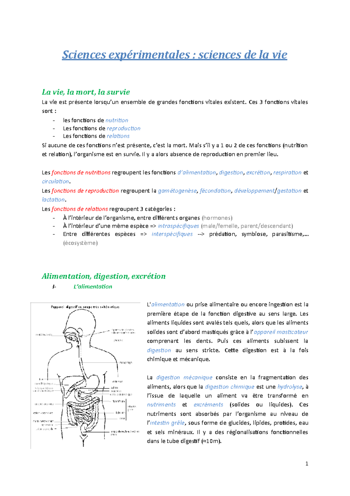 Sciences expérimentales-_sciences de la vie - Ces 3 fonctions vitales ...