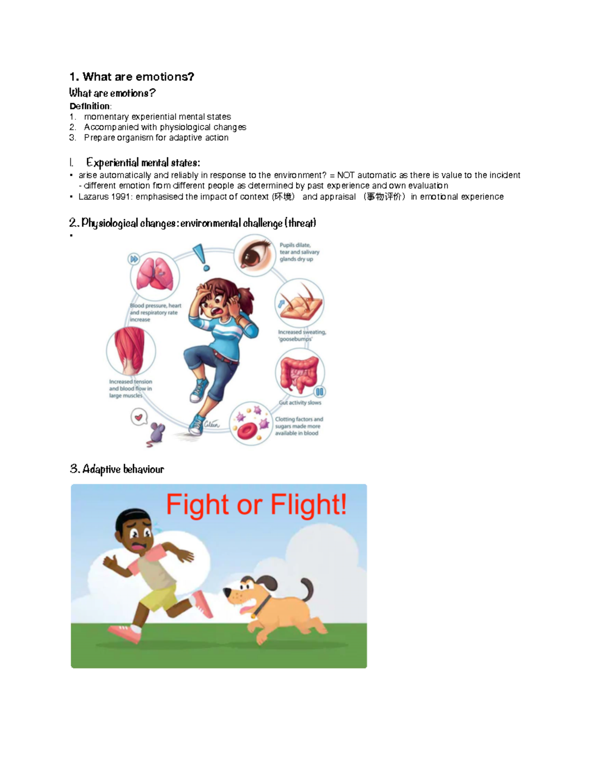 Lec 2: Positive Emotion Summary - 1. What are emotions? ####### What ...
