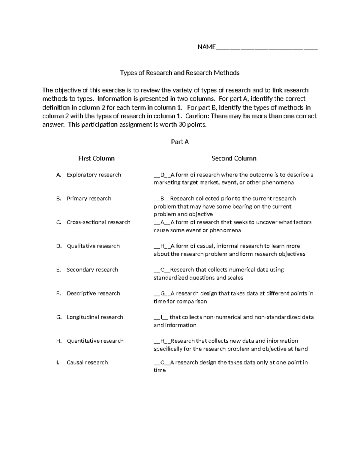 Participation Exercise 2 - Types of Research and Research Methods ...