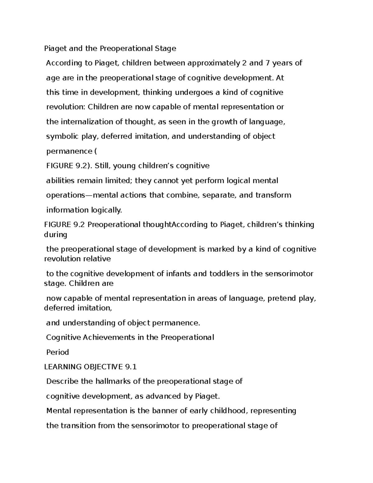 Piaget and the Preoperational Stage - Piaget and the Preoperational ...