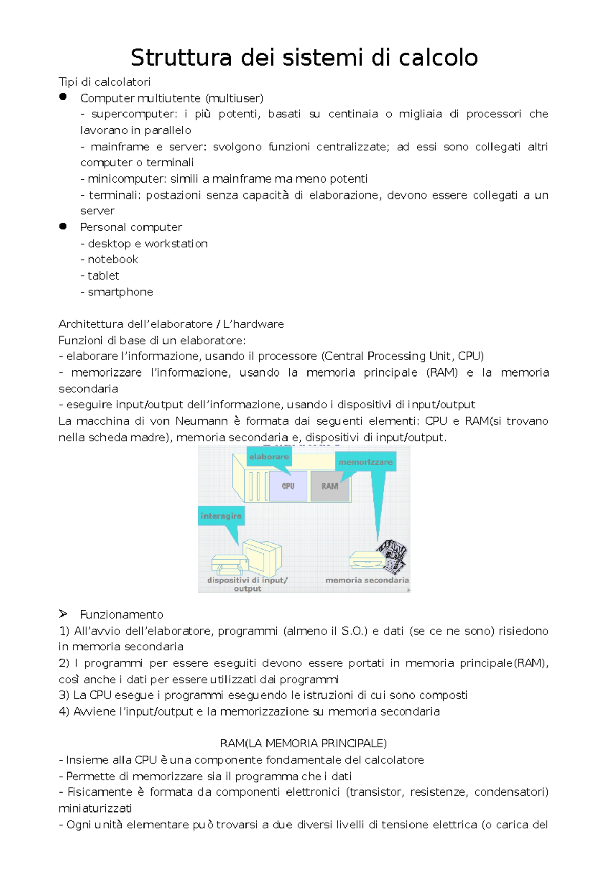 2. Struttura dei sistemi di calcolo - Struttura dei sistemi di calcolo ...