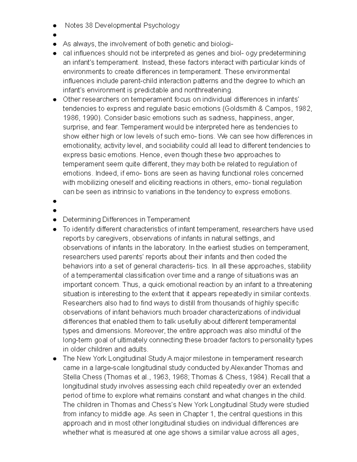 Notes 38 Developmental Psychology - Notes 38 Developmental Psychology ...
