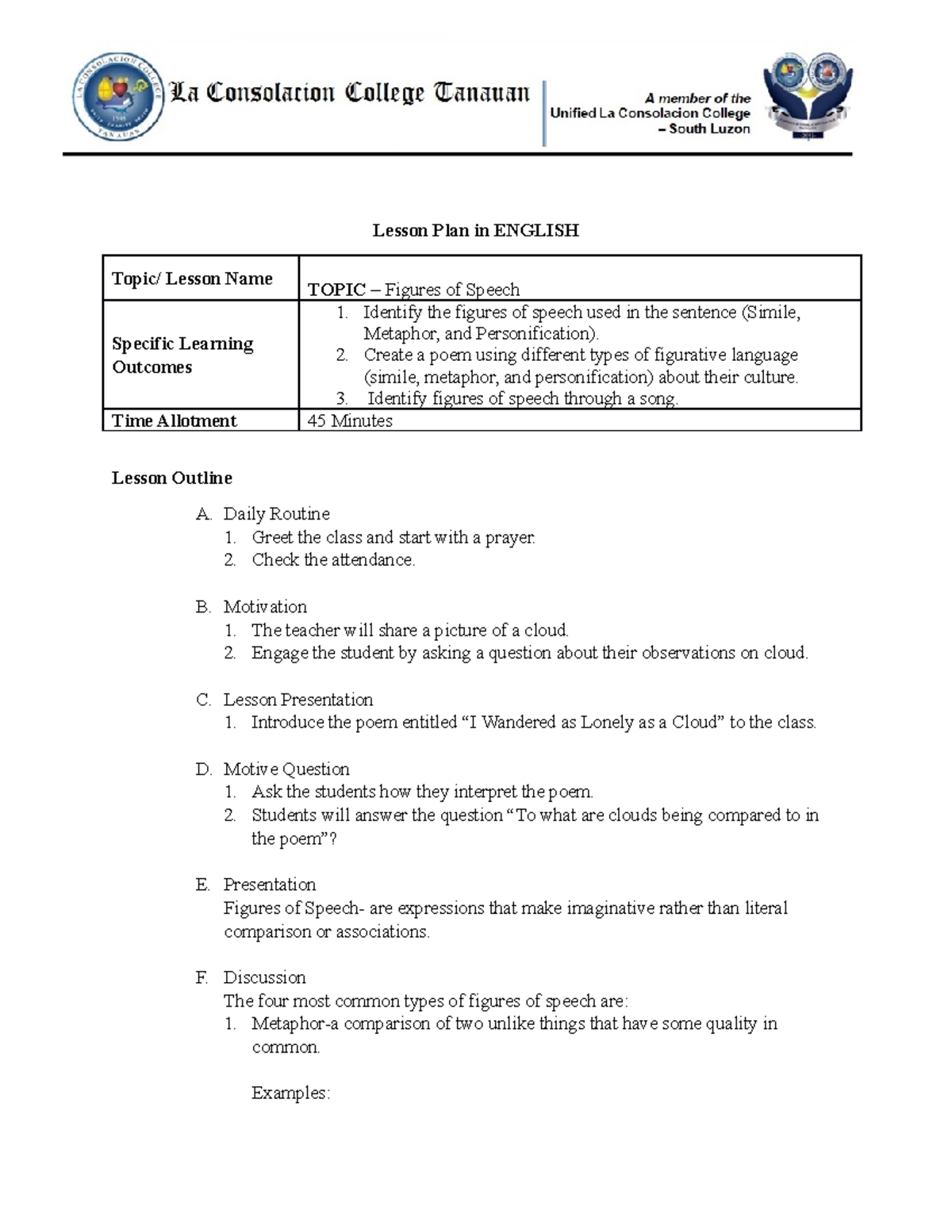 Multicultural Literacy Lesson Plan - Lesson Plan in ENGLISH Topic ... Multicultural Literacy Lesson Plan - Lesson Plan in ENGLISH Topic ...