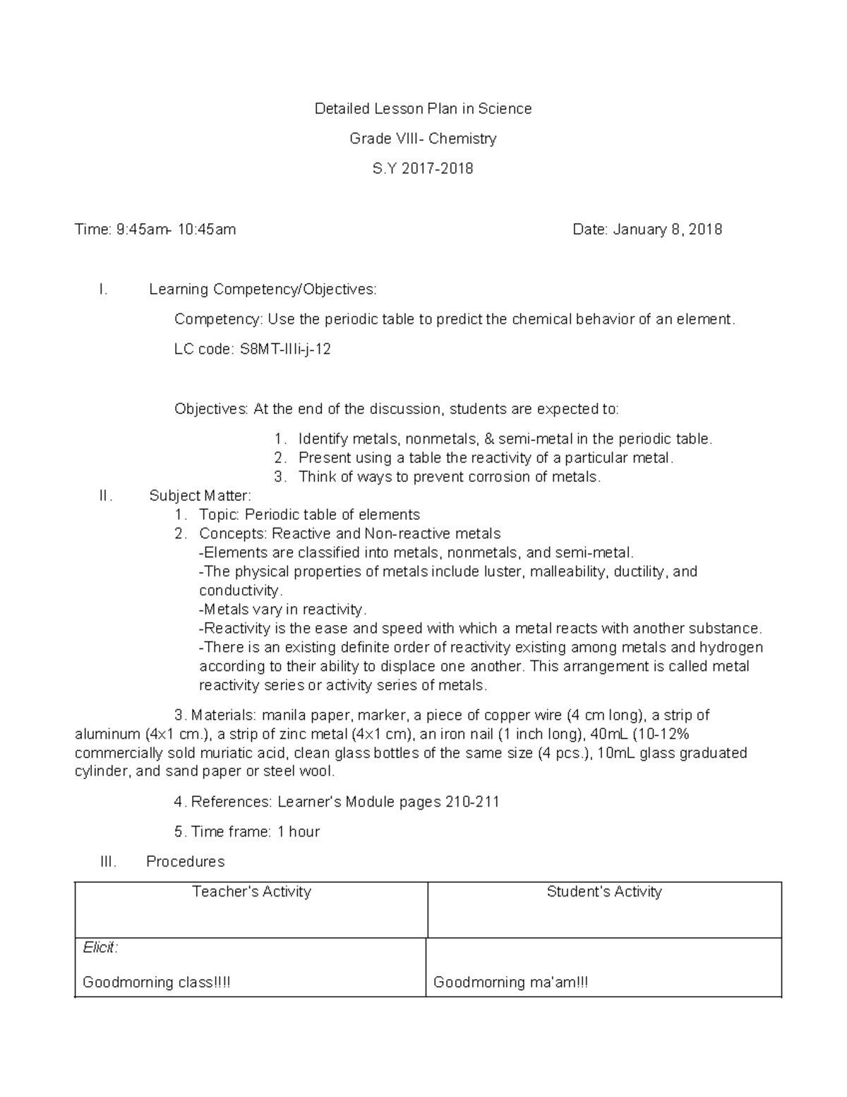 Lesson Plan-Secondary education Science - Detailed Lesson Plan in ...