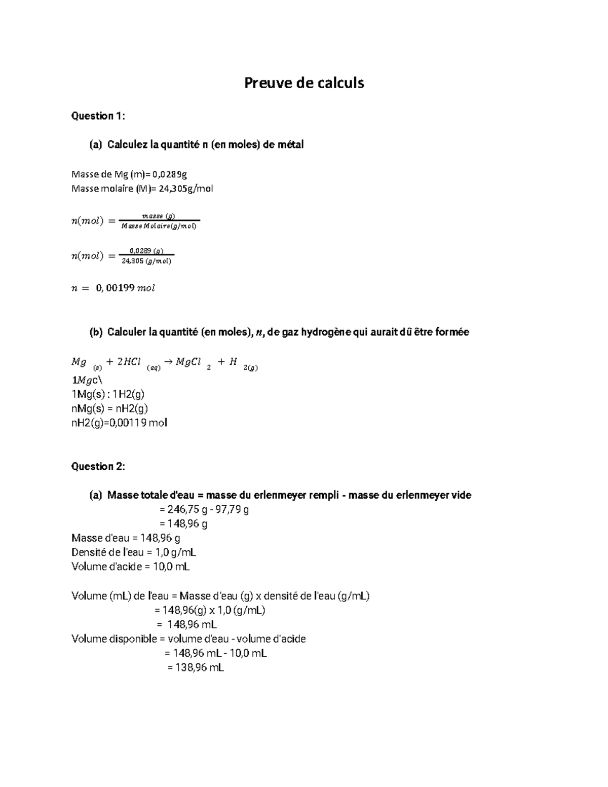 Preuve de Calcul Ziham Abukar + Rayane Issa - Preuve de calculs ...