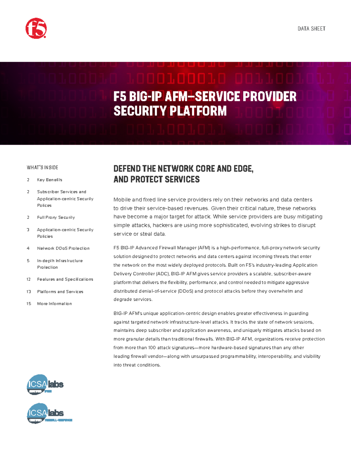 Big ip advanced firewall manager datasheet - ####### DATA SHEET F5 BIG ...