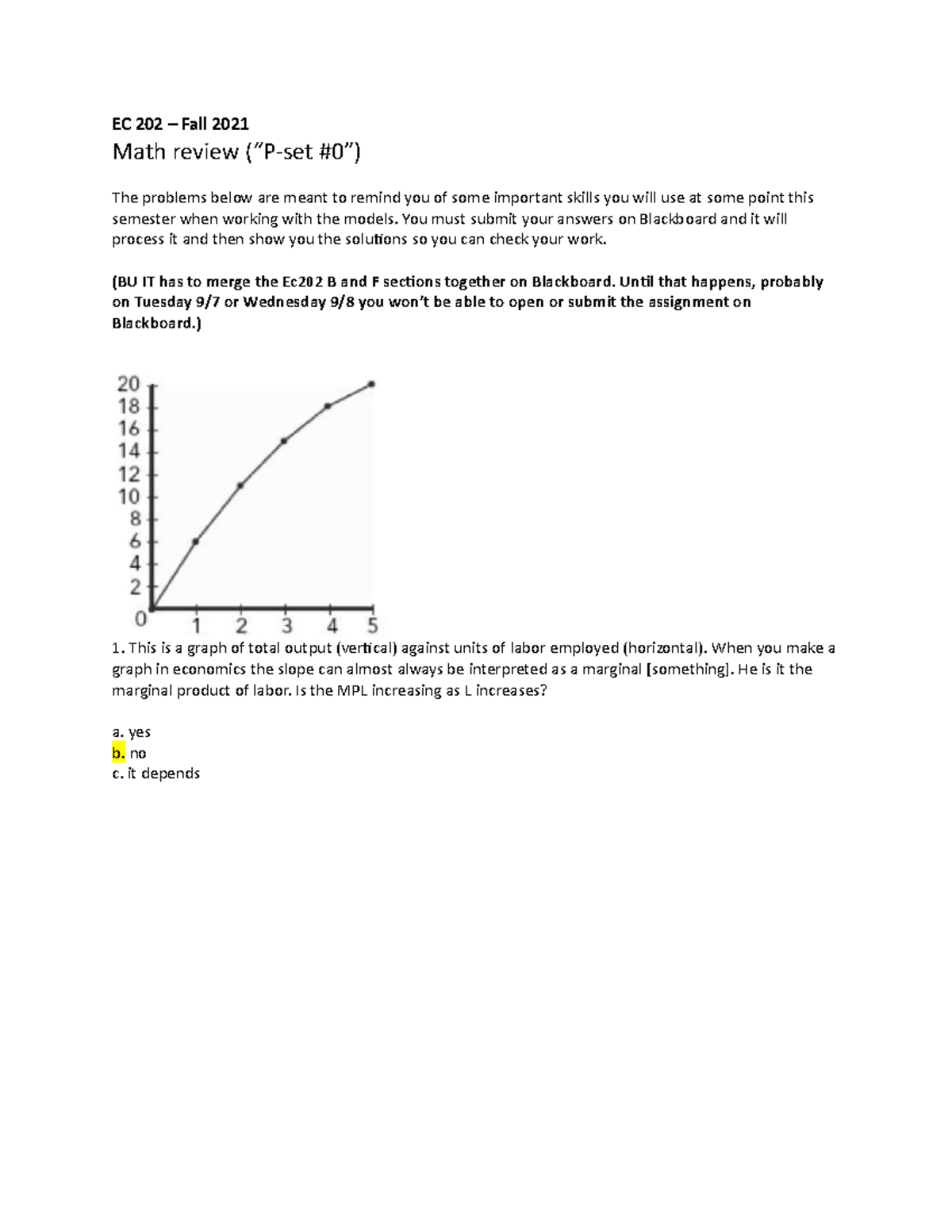 Pset 0 - Test 1 - Ec202 Fall 21 - Solutions practice questions - EC 202 ...