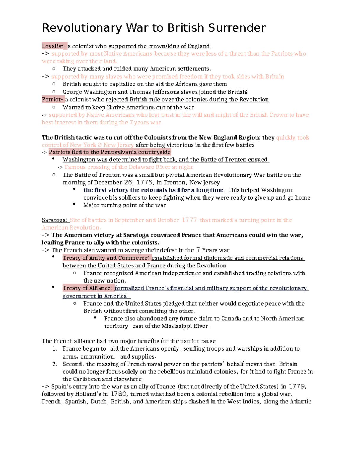 Revolutionary War to British Surrender - Revolutionary War to British ...