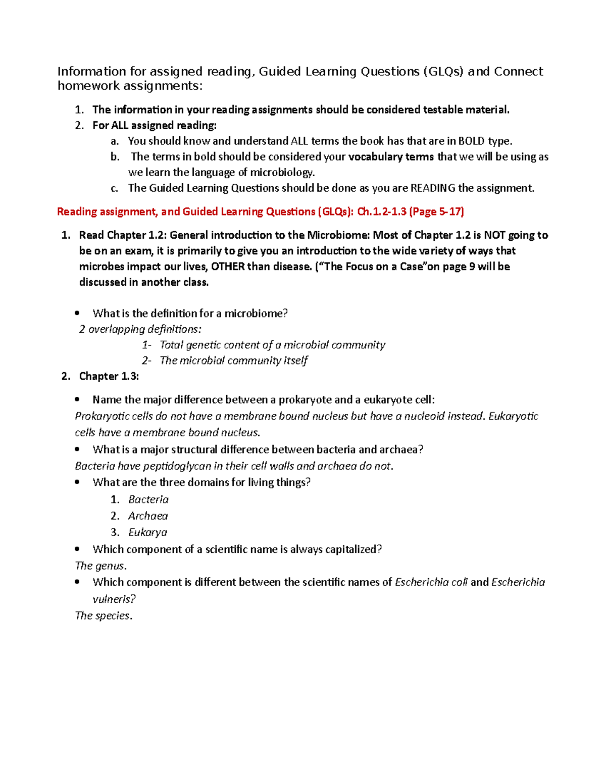 GLQ 1 MCRO - Guided Learning question with answers from the textbook ...