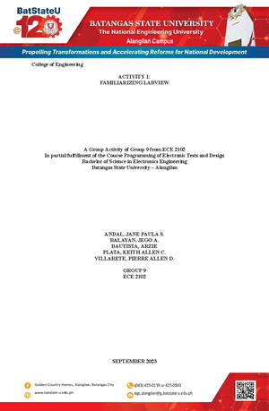 Group 9 - Activity 3 - LabVIEW graphical programming - ACTIVITY 3 ...