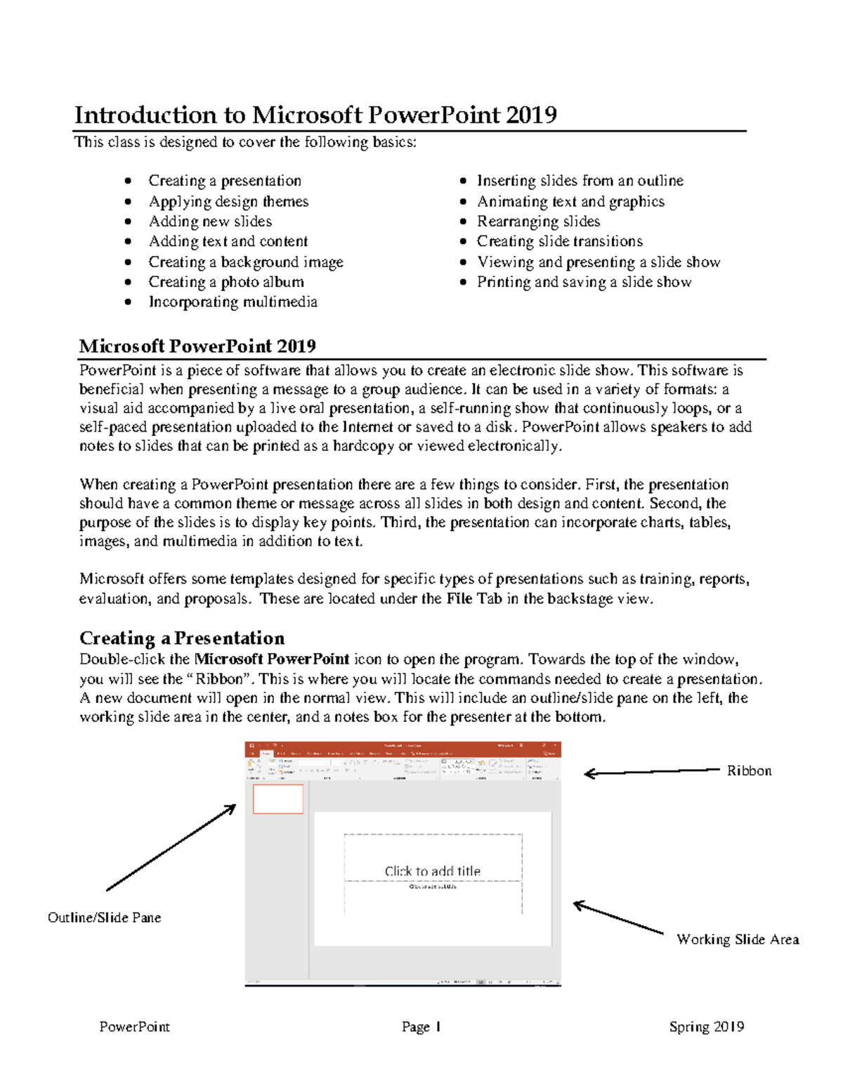 190227 Power Point Spring 2019 - Introduction to Microsoft PowerPoint ...