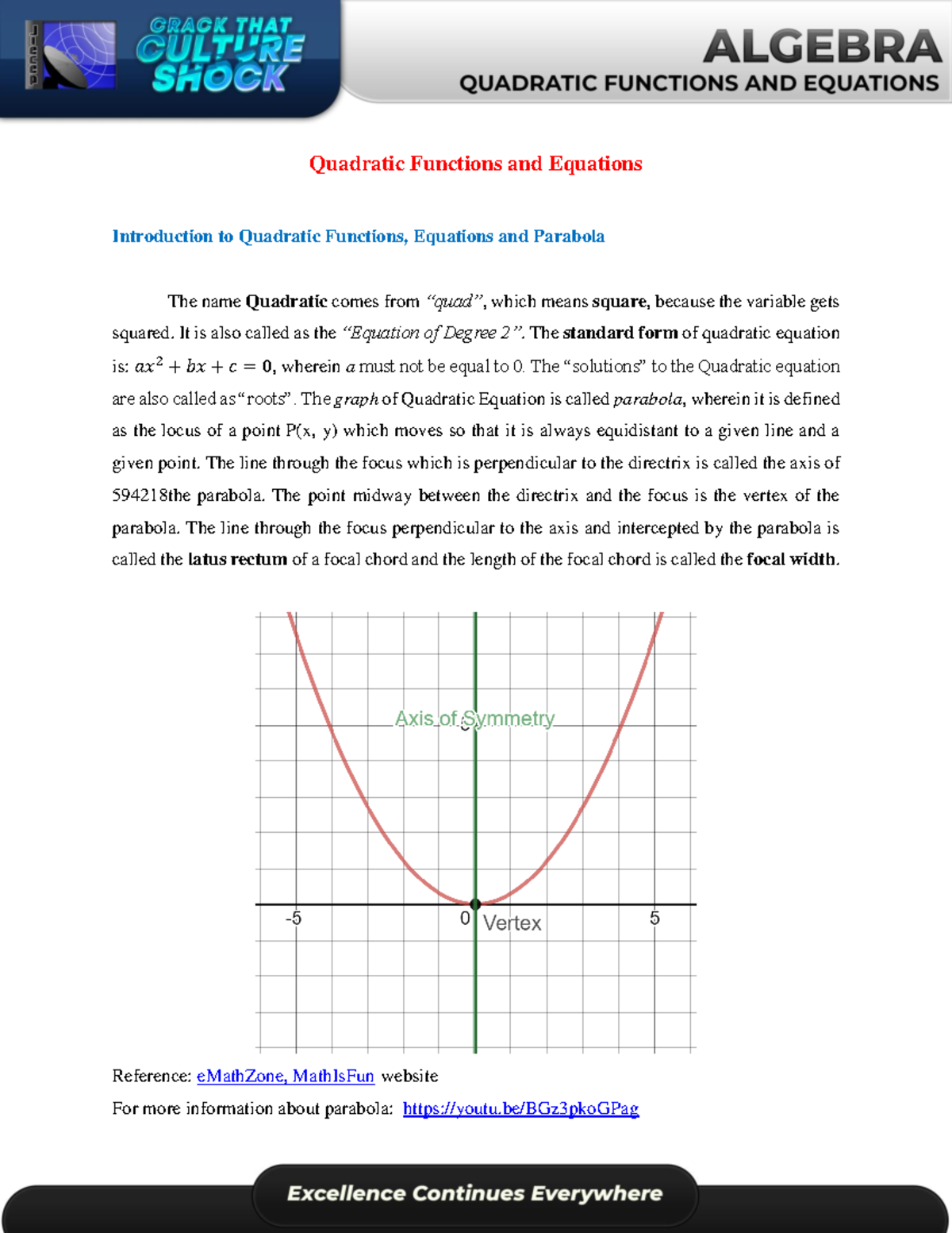 08 Quadratic Equations and Functions - Quadratic Functions and ...