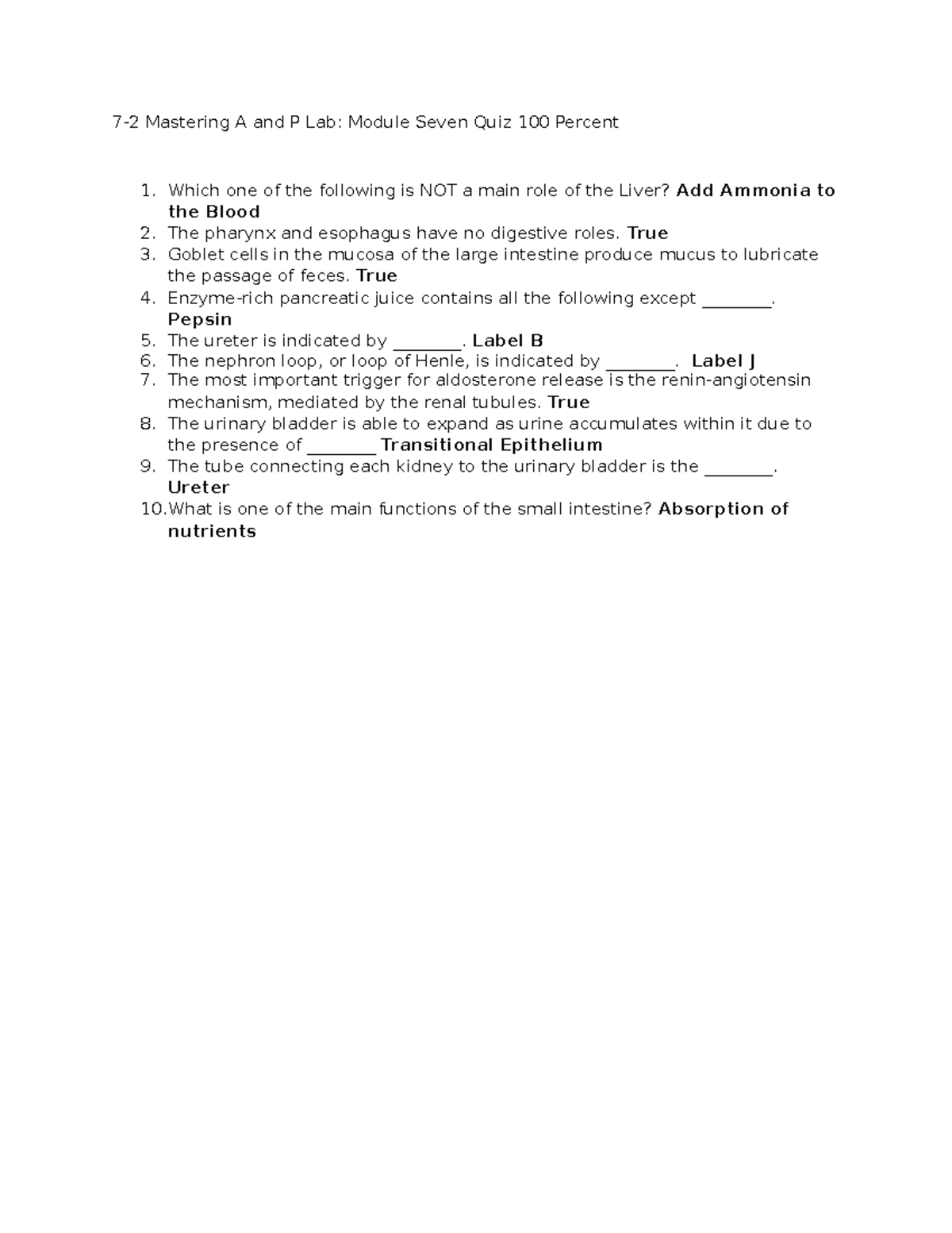 7-2 Mastering A and P Lab Module Seven Quiz - Which one of the ...